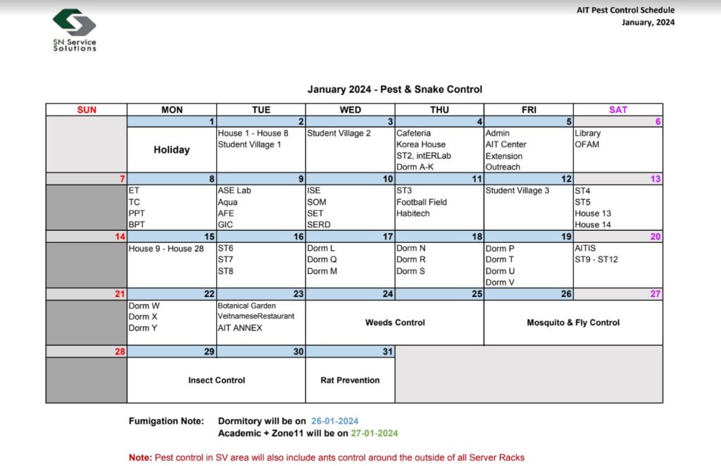 PEST-CONTROL-SCHEDULE FOR JANUARY 2024 – Office of Facilities and ...