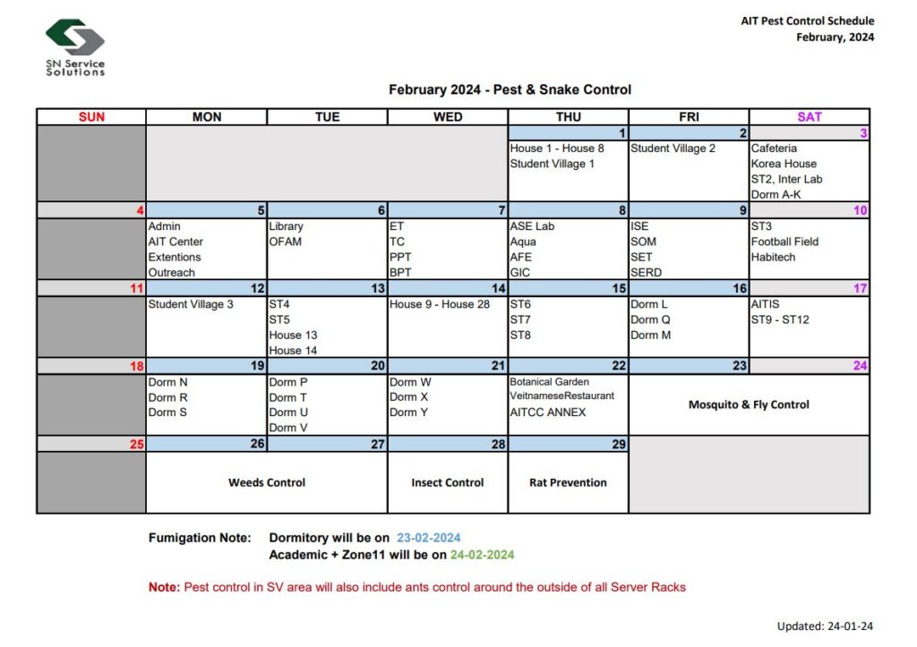 PEST-CONTROL-SCHEDULE FOR FEBRUARY 2024 – Office of Facilities and ...