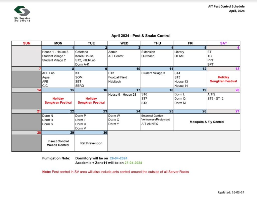PEST-CONTROL-SCHEDULE FOR APRIL 2024 – Office of Facilities and Assets Management