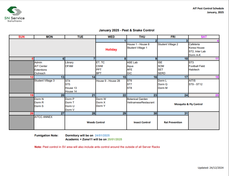 PEST-CONTROL-SCHEDULE FOR JANUARY 2025 – Office of Facilities and ...