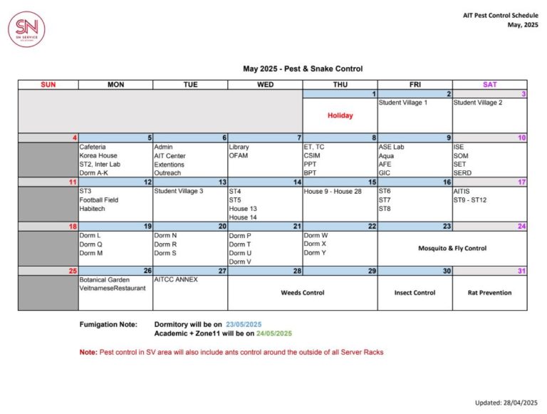PEST-CONTROL-SCHEDULE FOR MAY 2025 – Office of Facilities and Assets ...
